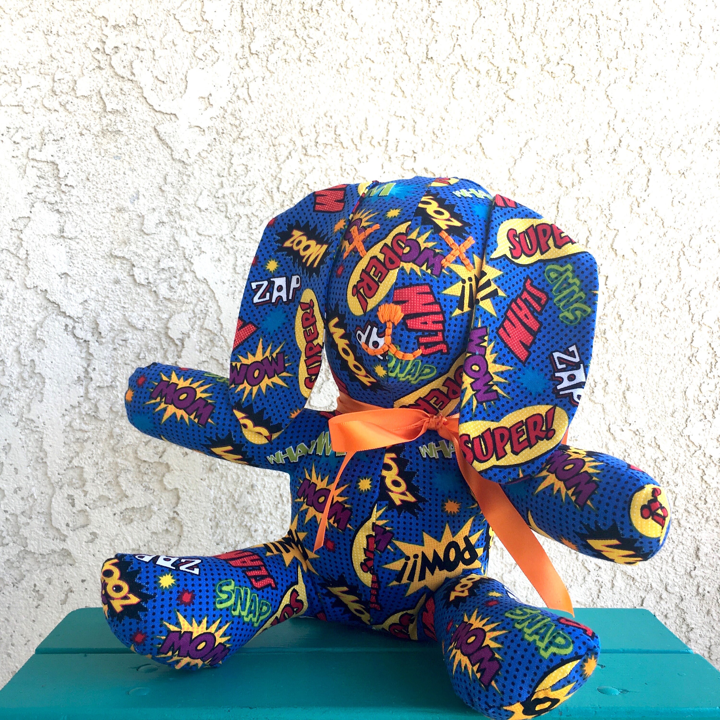 Pow!- Comic Book Bunny Plush, Nerdy Pop Art Stuffed Rabbit, Geeky ...