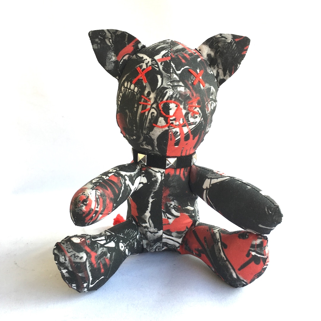 Halloween Zombie Mini Cat Plush- Zombie Print Miniature Undead Stuffed ...