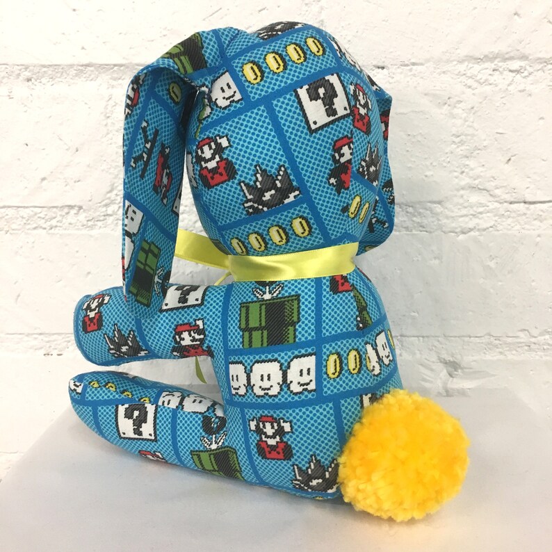 NES- Mario Bros Blue Bunny Plush, Halloween Stuffed Animal Toy, Nerdy ...