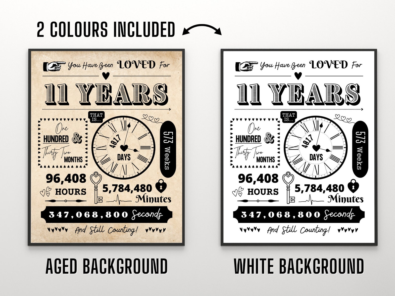 You Have Been Loved for 11 YEARS 11th Birthday Printable Poster ...