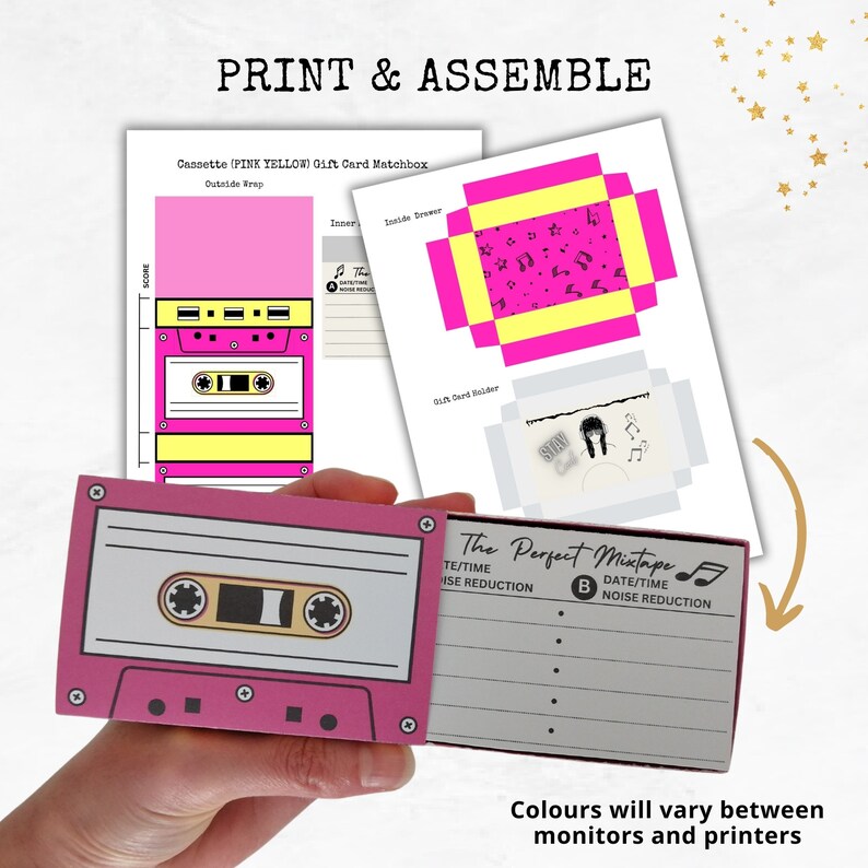 Cassette Tape Gift Card Holder, Retro Printable Template, DIY Paper ...