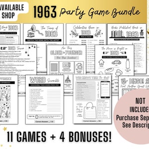 1963 Quiz Born in 1963 Print Trivia Printable 61st Birthday Party Games ...