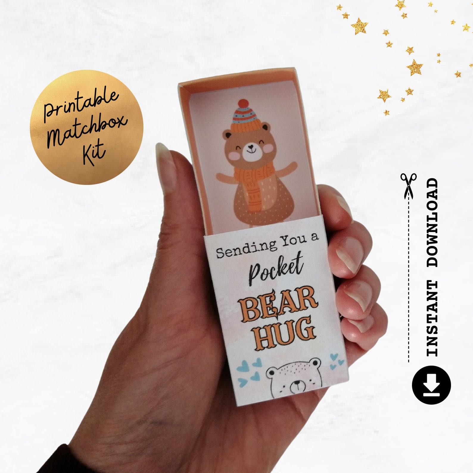 Printable Pocket Hug | Bear Hug Cute Card | DIY Present | Thinking of ...