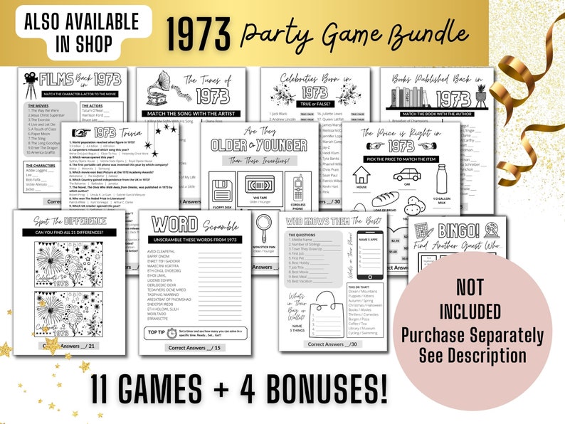 1973 Quiz Born in 1973 Print Trivia Printable 50th - Etsy
