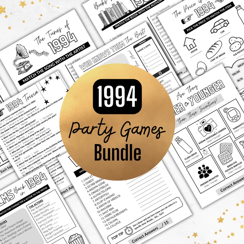 1994 Birthday PARTY GAMES Bundle | Born in 1994 32nd Birthday Games ...