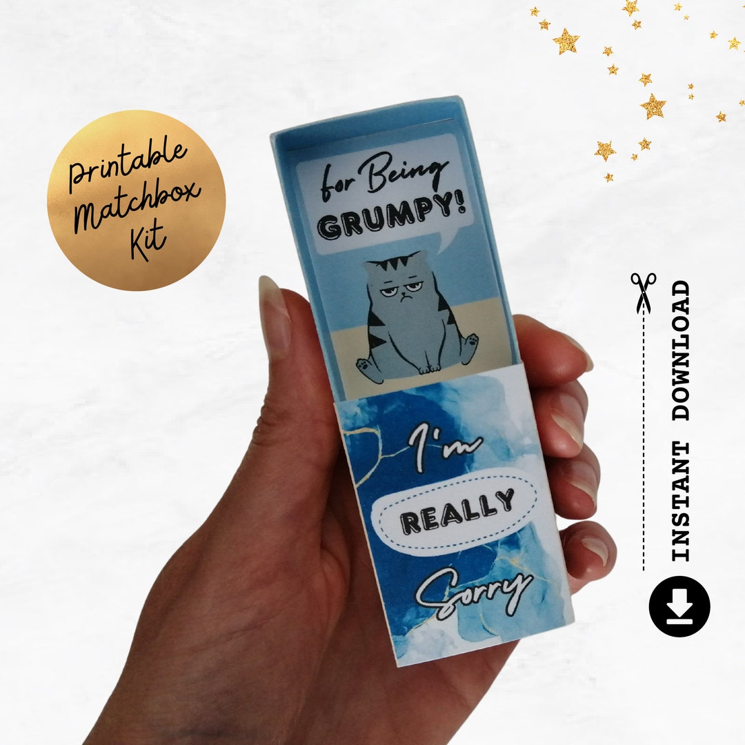 Printable I'm Sorry Card | Sorry for Being Grumpy | Funny Apology Card ...