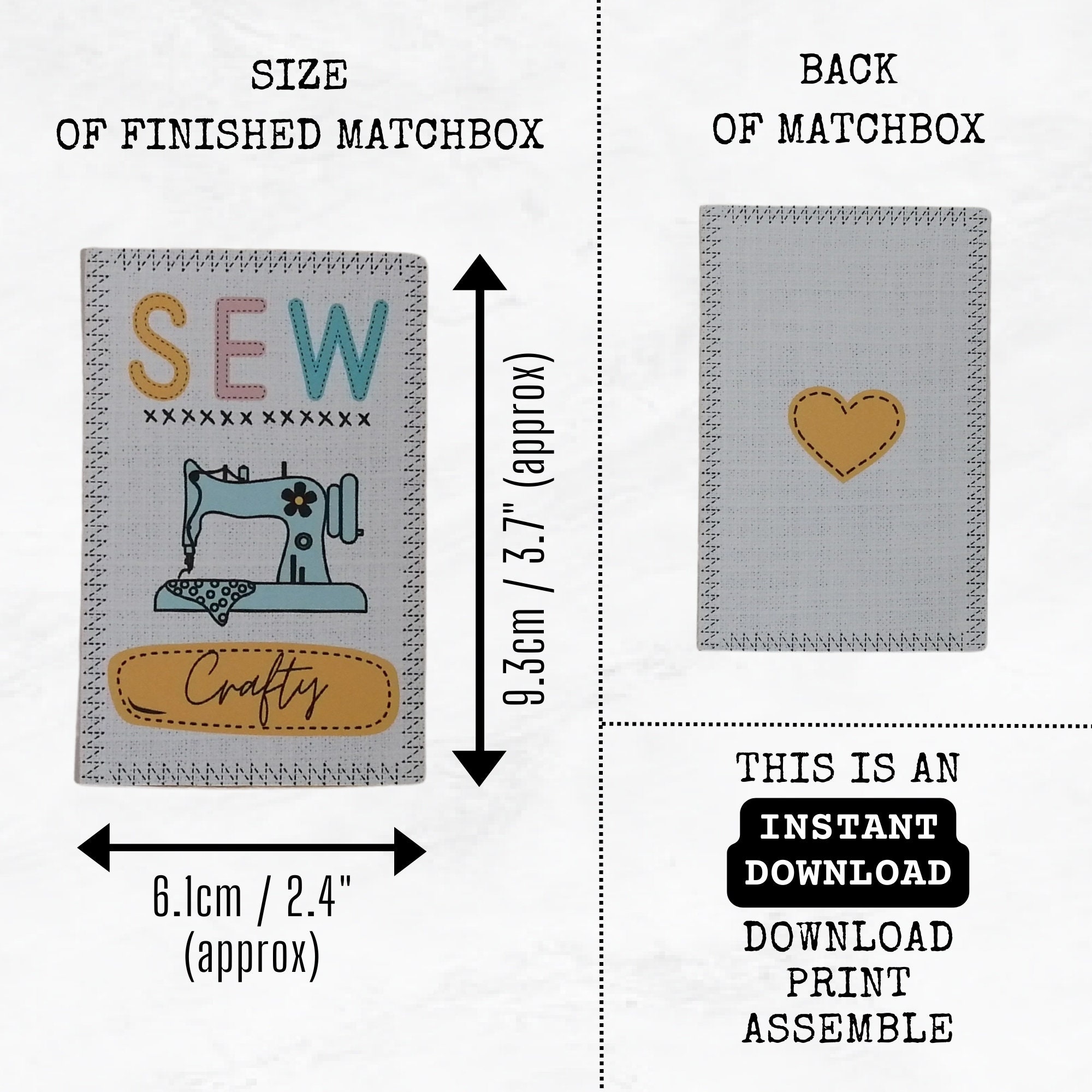 Sewing Gift Card Holder Diy Printable Matchbox Novelty Gift Diy Gift ...