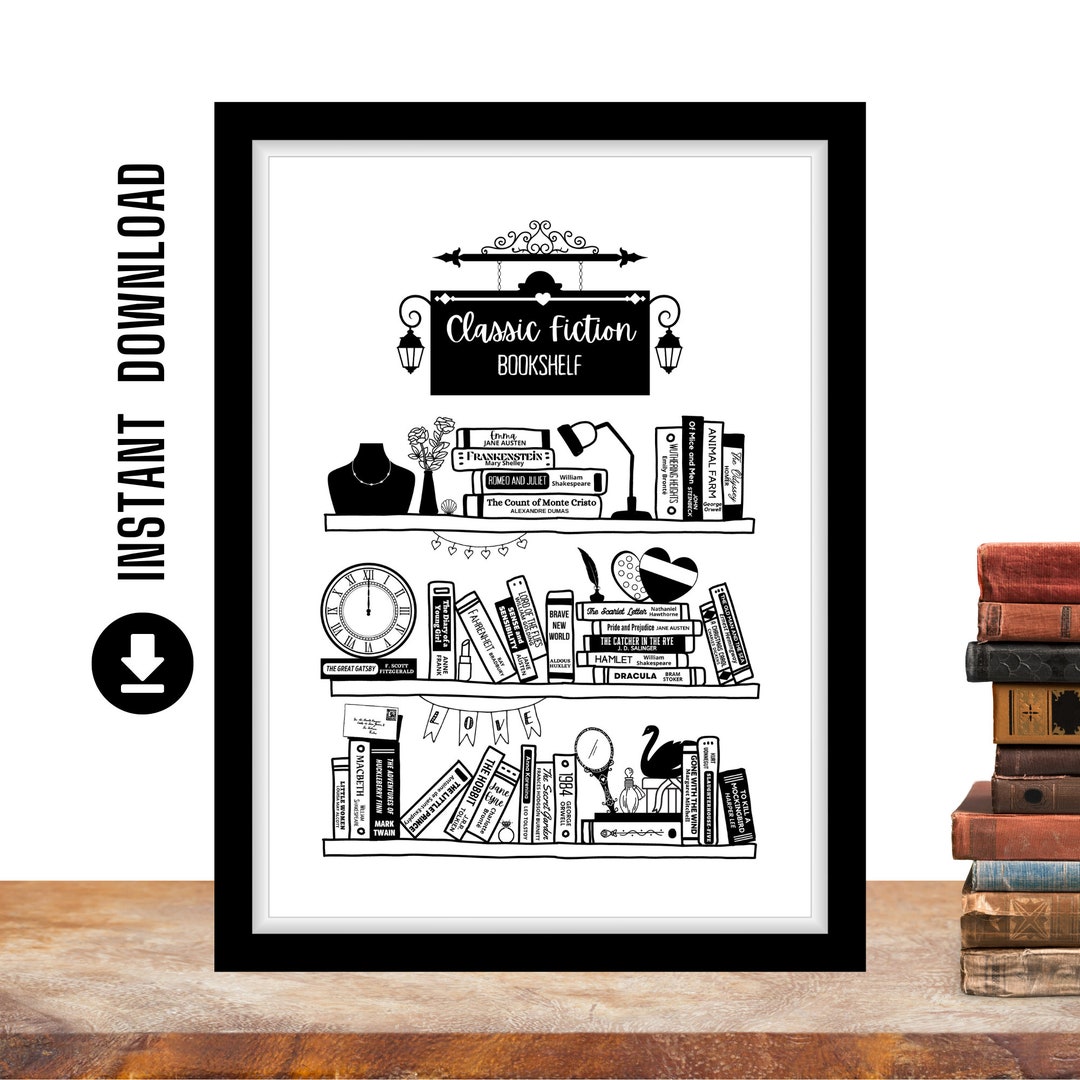 Classic Book Gift | Book Spine Art | Literary Poster | Book Print ...
