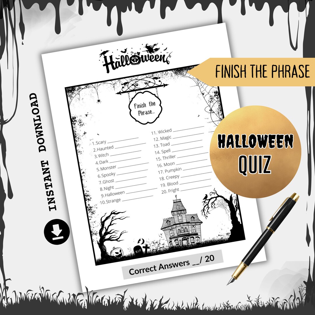 HALLOWEEN Finish the Phrase Quiz | Fun Party Games for Adults | Kids ...