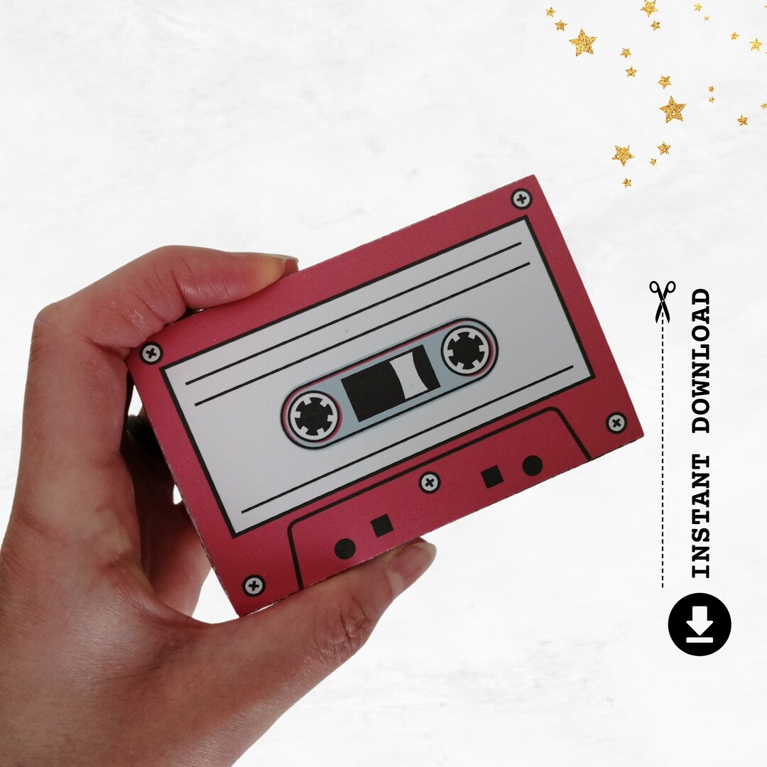 Cassette Tape Gift Card Holder | Diy Gift Card Holder | Red PRINTABLE ...