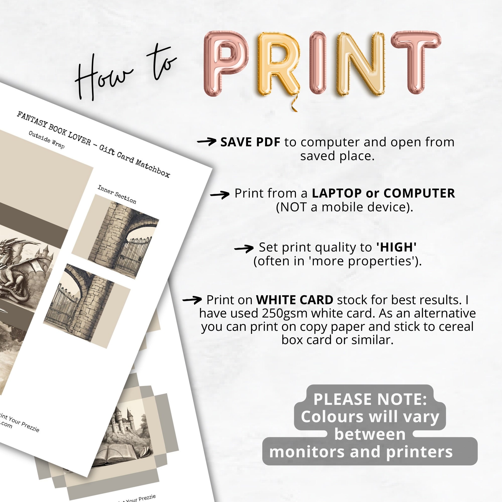 Book Gift Card Holder Diy PRINTABLE Matchbox Dragon Castle Gift Card ...
