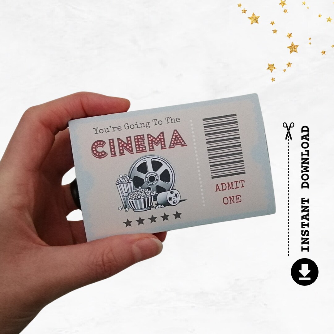 Printable Cinema Gift Card Holder | Last Minute Surprise Movie Ticket ...