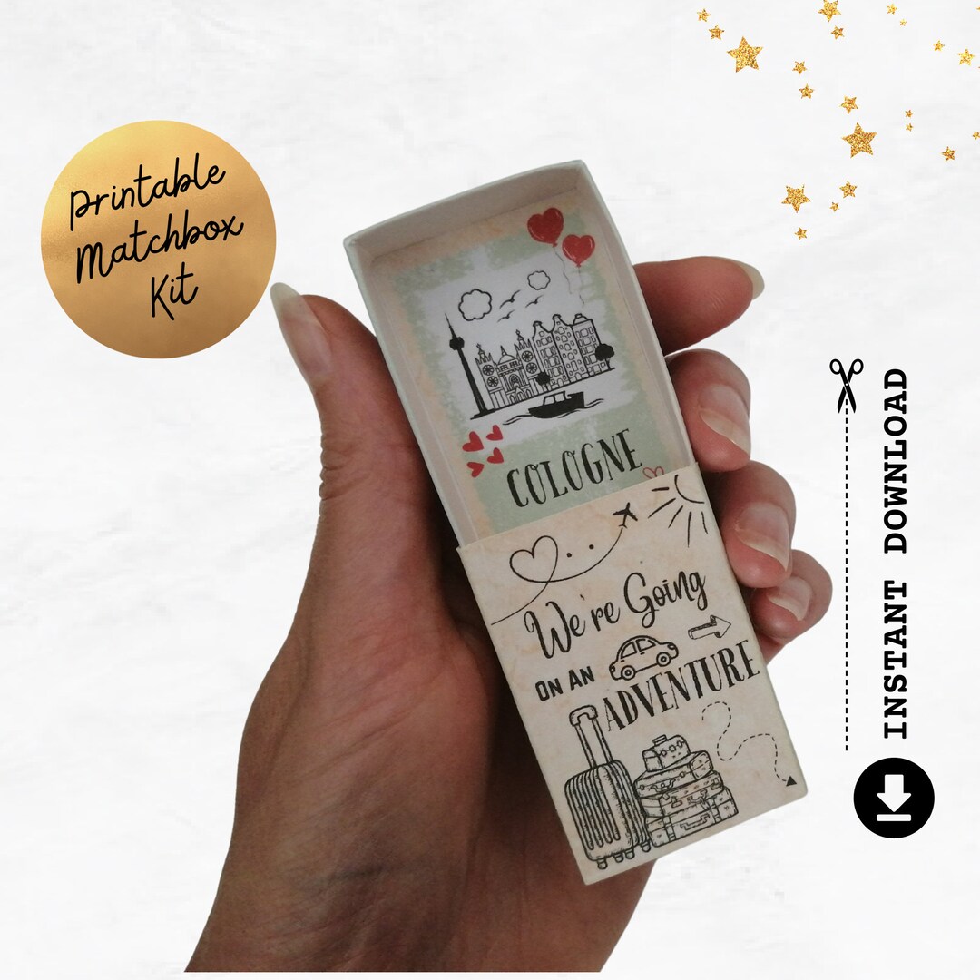 COLOGNE Surprise Trip Reveal, DIY Printable Holiday Announcement Card ...