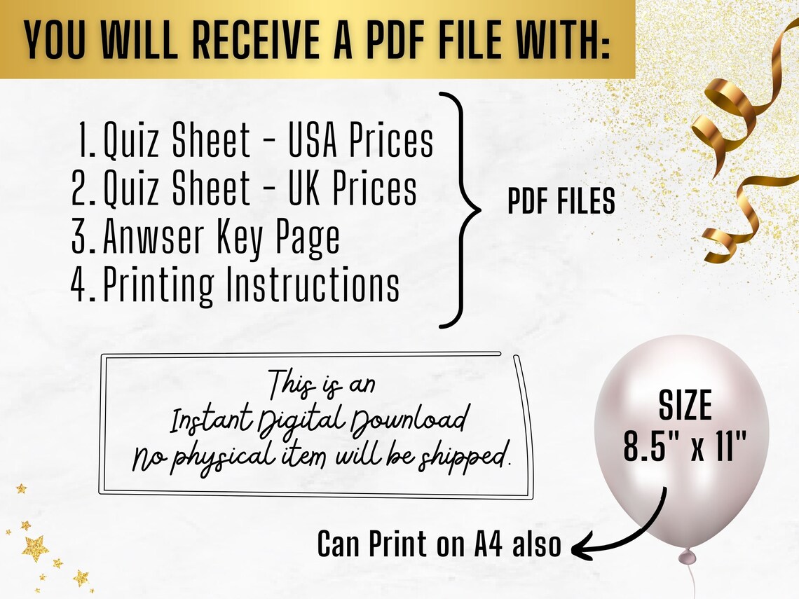1983 Quiz | Born in 1983 Print | Trivia Printable | 43rd Birthday Party ...