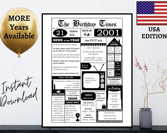 Born in 2001 Sign - Etsy