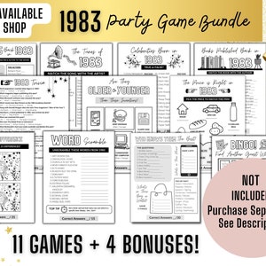 1983 Quiz | Born in 1983 Print | Trivia Printable | 42nd Birthday Party ...