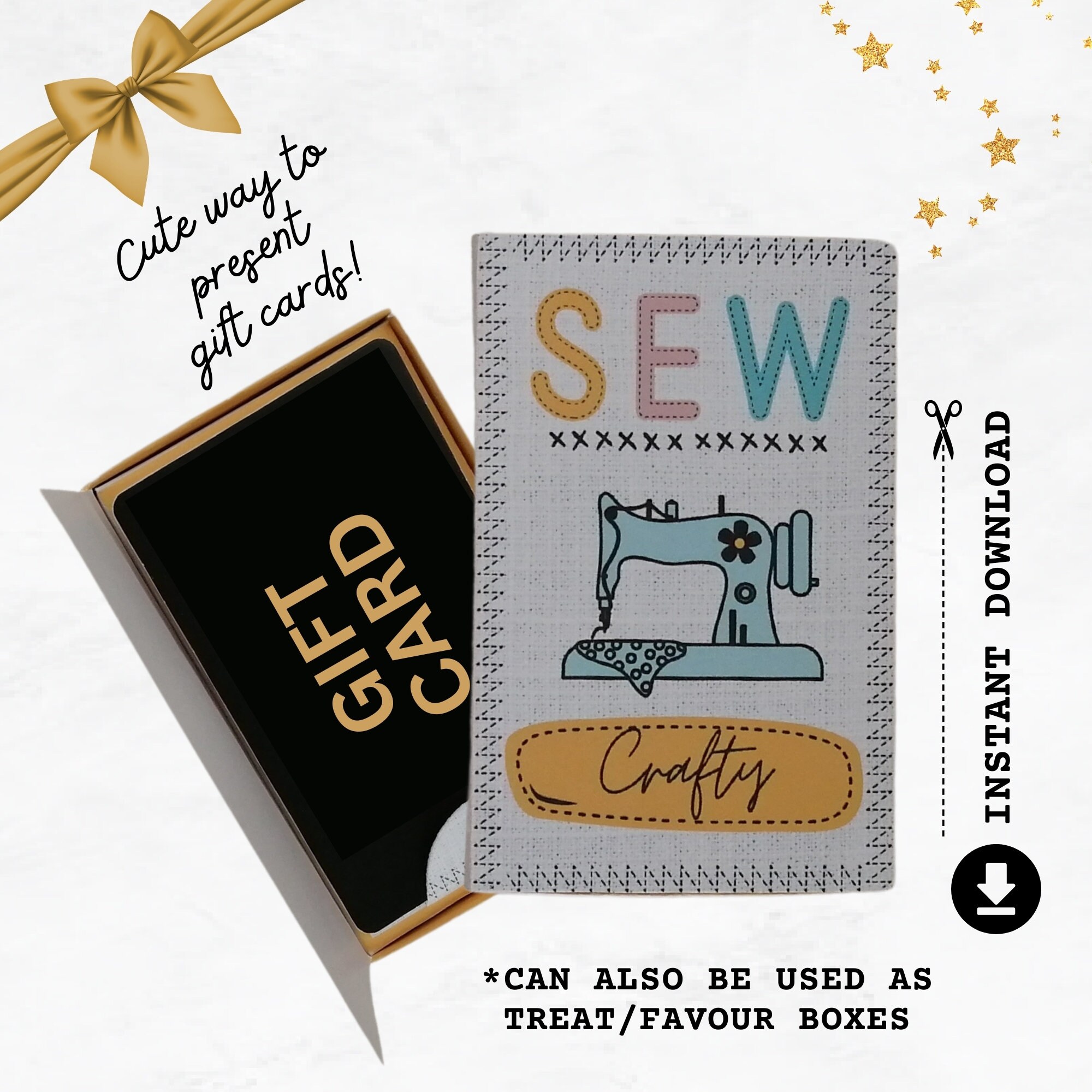 Sewing Gift Card Holder Diy Printable Matchbox Novelty Gift Diy Gift ...
