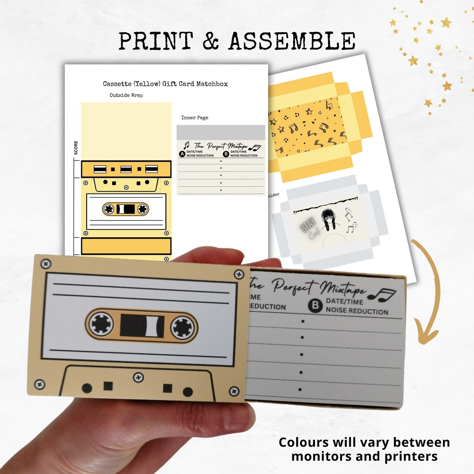 Cassette Tape Gift Card Holder, Retro Printable Template, DIY Paper ...