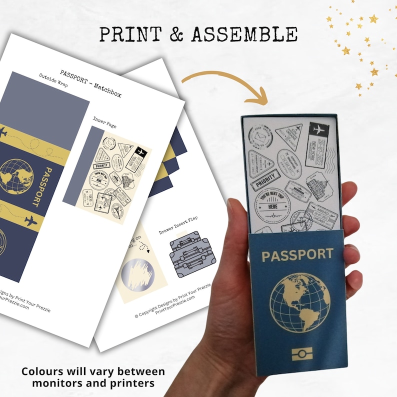 Printable Surprise Trip Reveal Announcement Travel Gift | Diy Matchbox ...