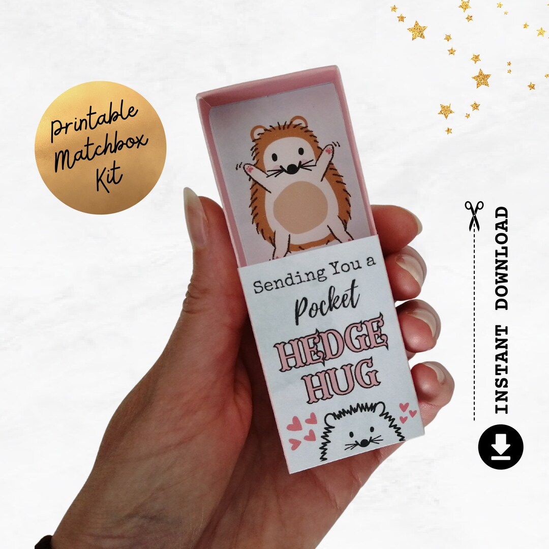 Hedge Hug Matchbox | Digital Printable Matchbox Kit | Printable Boxes ...