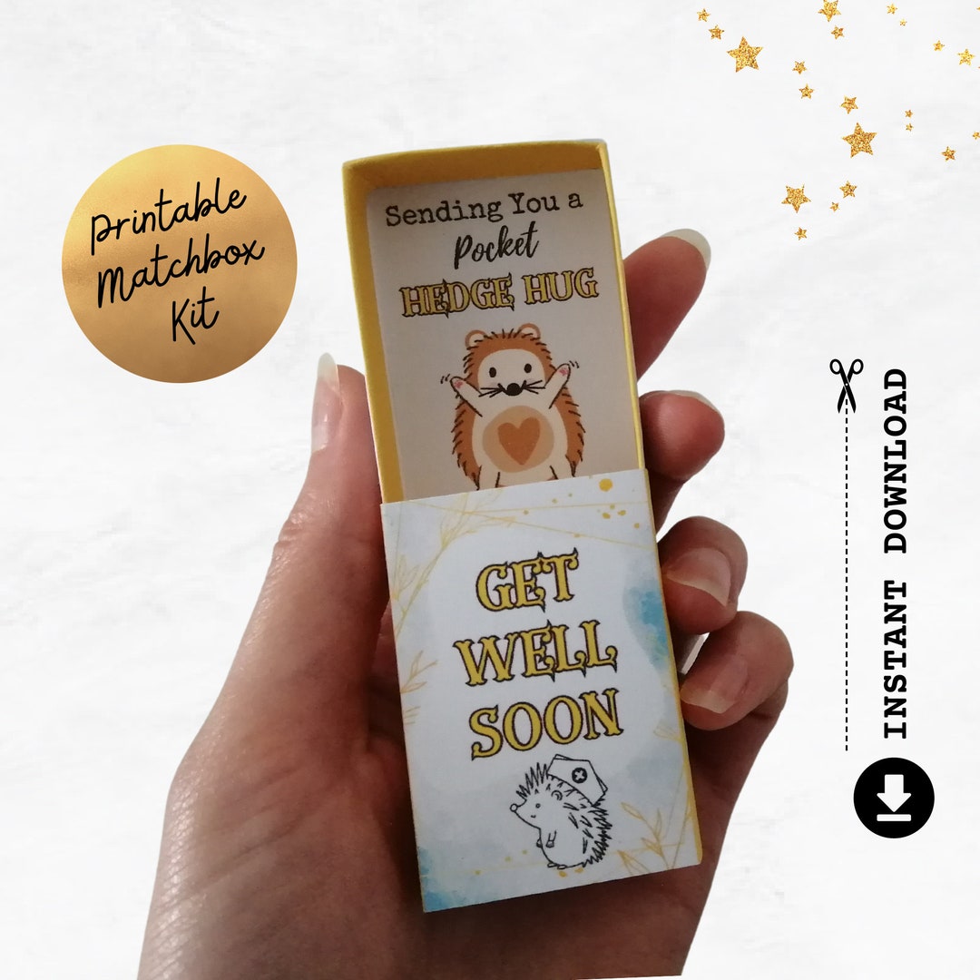 Printable Pocket Hug Template, Hedge Hug Cute Matchbox Card, Fun Get ...