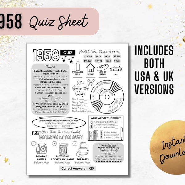 65th Birthday Games - Etsy