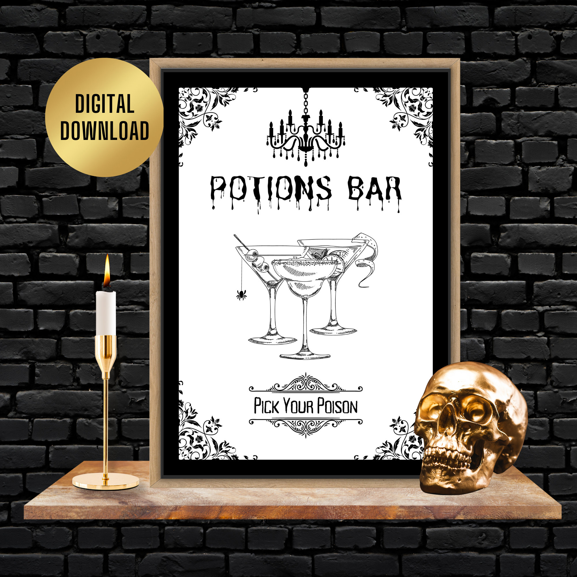 POTIONS BAR SIGN Halloween Bar Sign Pick Your Poison - Etsy