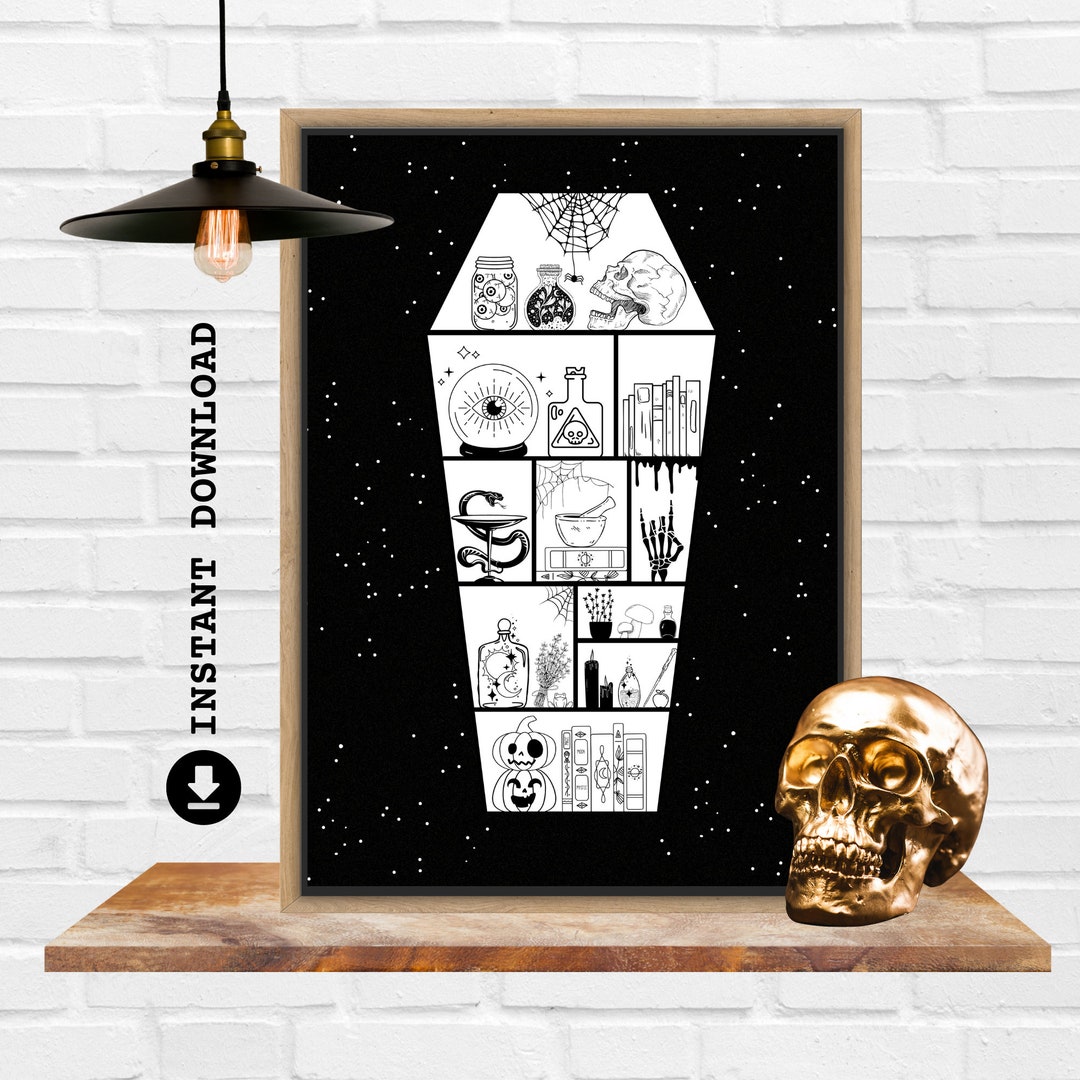 COFFIN Poster | DIY Halloween Party Decor | Printable Halloween Poster ...