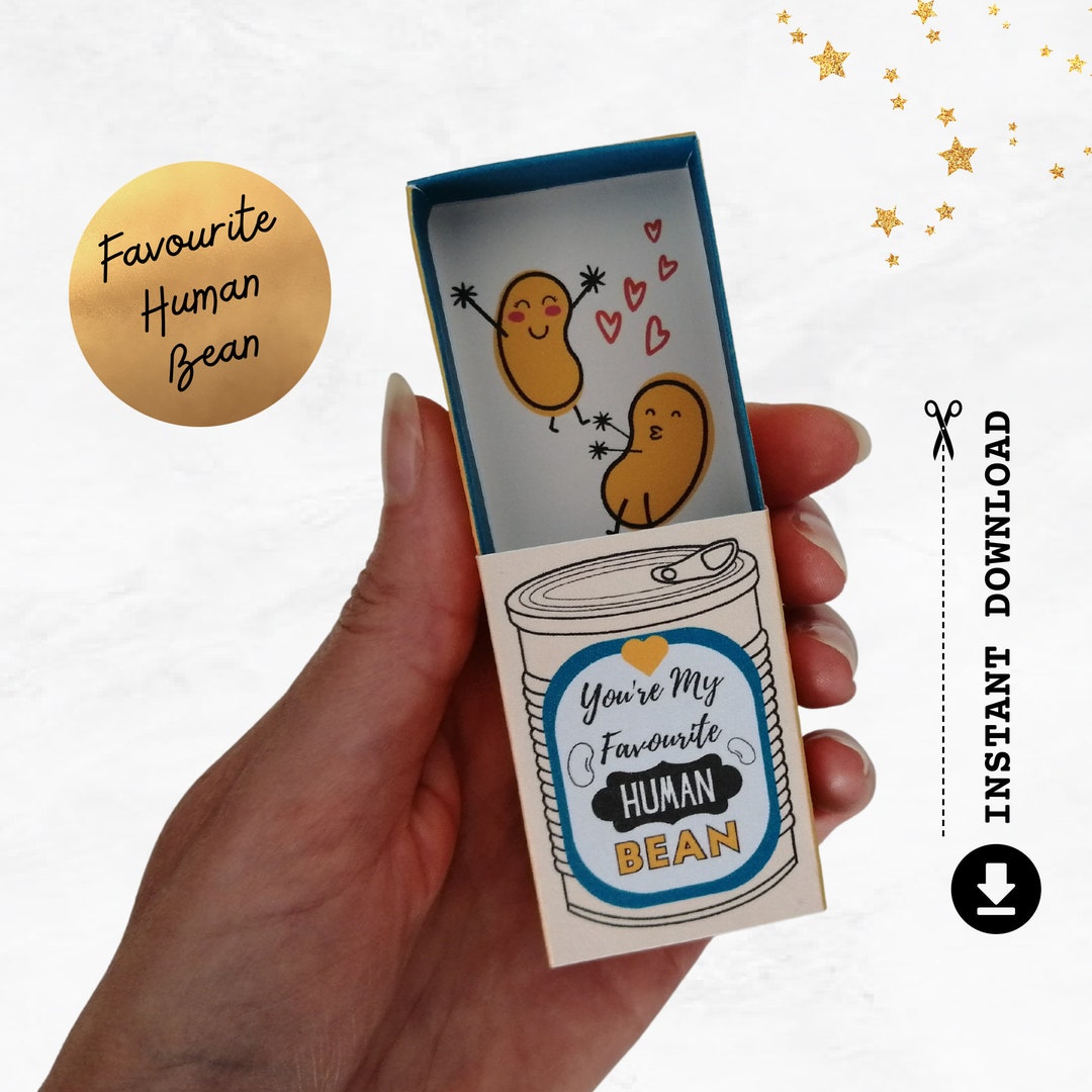 Favourite Human Bean Printable Card for Him Her | Romantic Gift | Funny ...