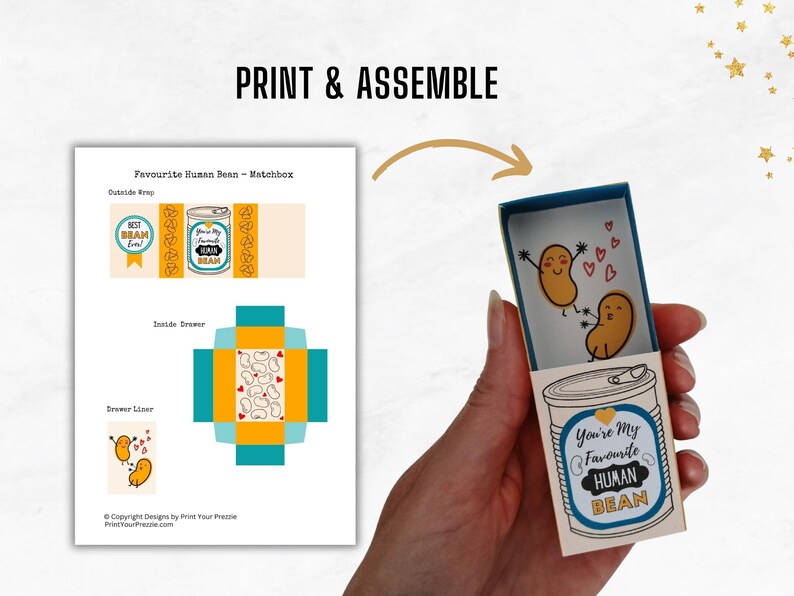 Favourite Human Bean Printable Card for Him Her | Romantic Gift | Funny ...
