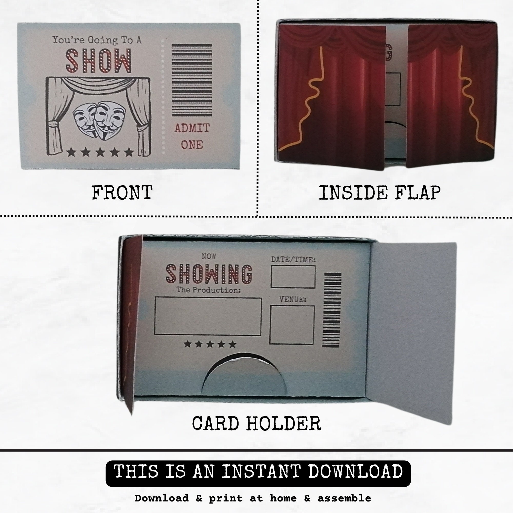 Show Ticket Gift Card Holder | Theater Voucher Musical Ticket | Last ...