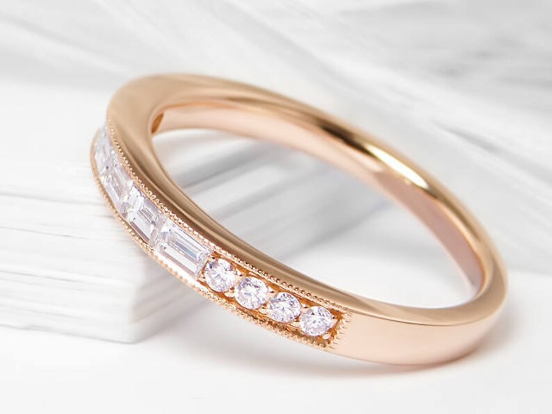 Invisible Channel Set Diamond Ring in 18k White Gold Natural - Etsy