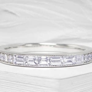 Invisible Channel Set Diamond Ring in 18k White Gold Natural White ...