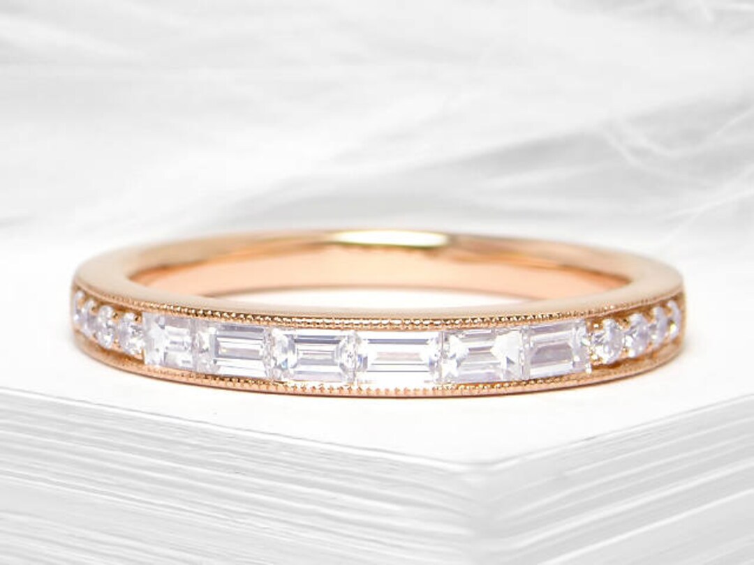 Invisible Channel Set Diamond Ring in 18k Rose Gold Natural White ...