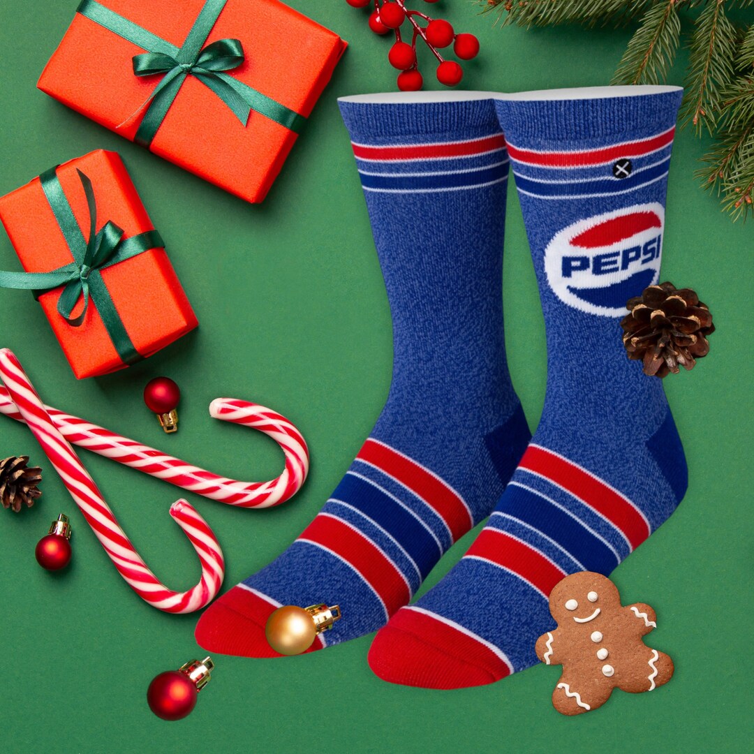 Pepsi Heather Knit Socks - Etsy