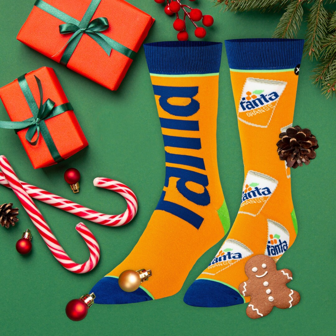 Fanta Crew Straight Knit Socks - Etsy