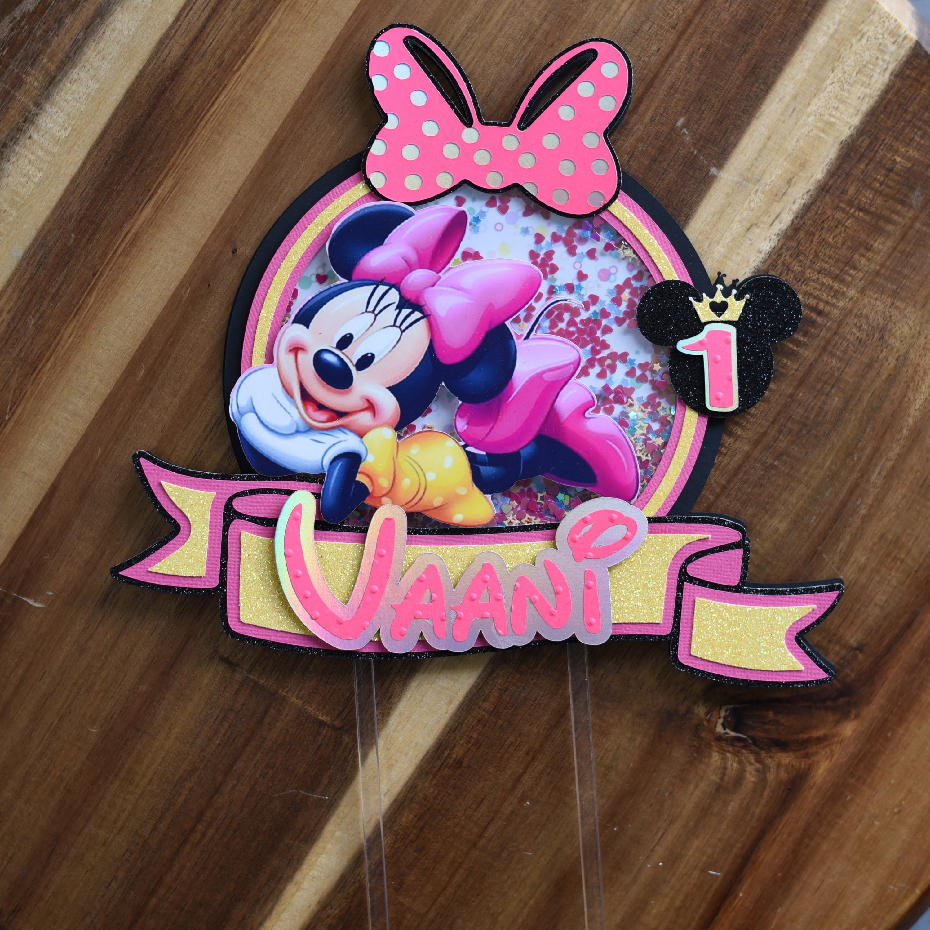 Minnie Mouse Shaker Cake Topper Minnie Mouse Birthday Topper - Etsy