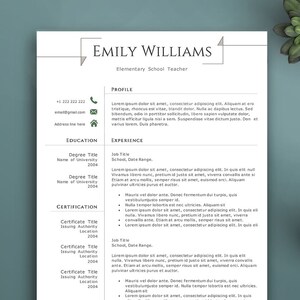 Professional Resume Template for Pages & MS Word. Complete 1,2,3 Pages ...