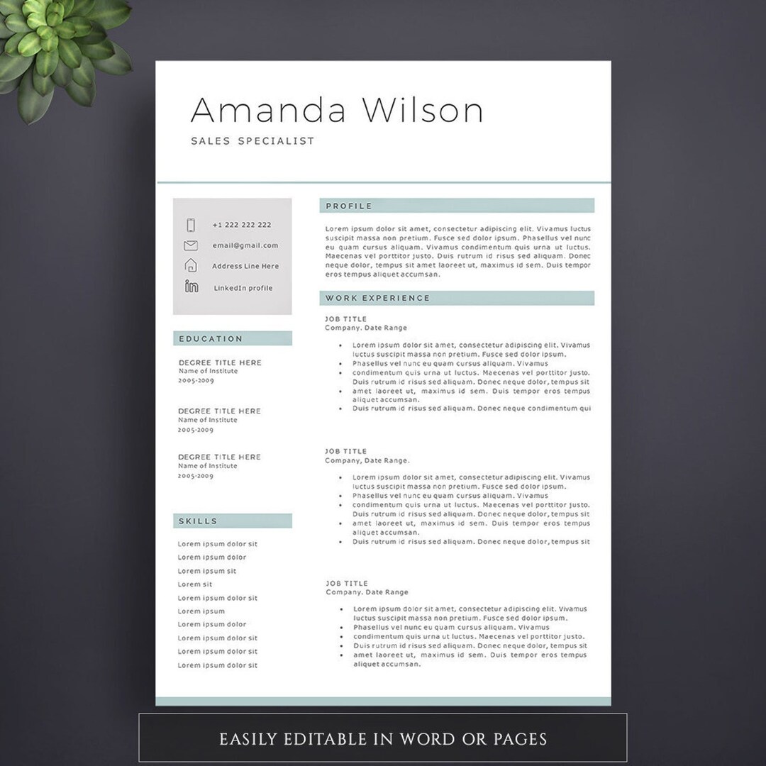 Resume + Cover Letter + References Templates, Modern Resume Template ...