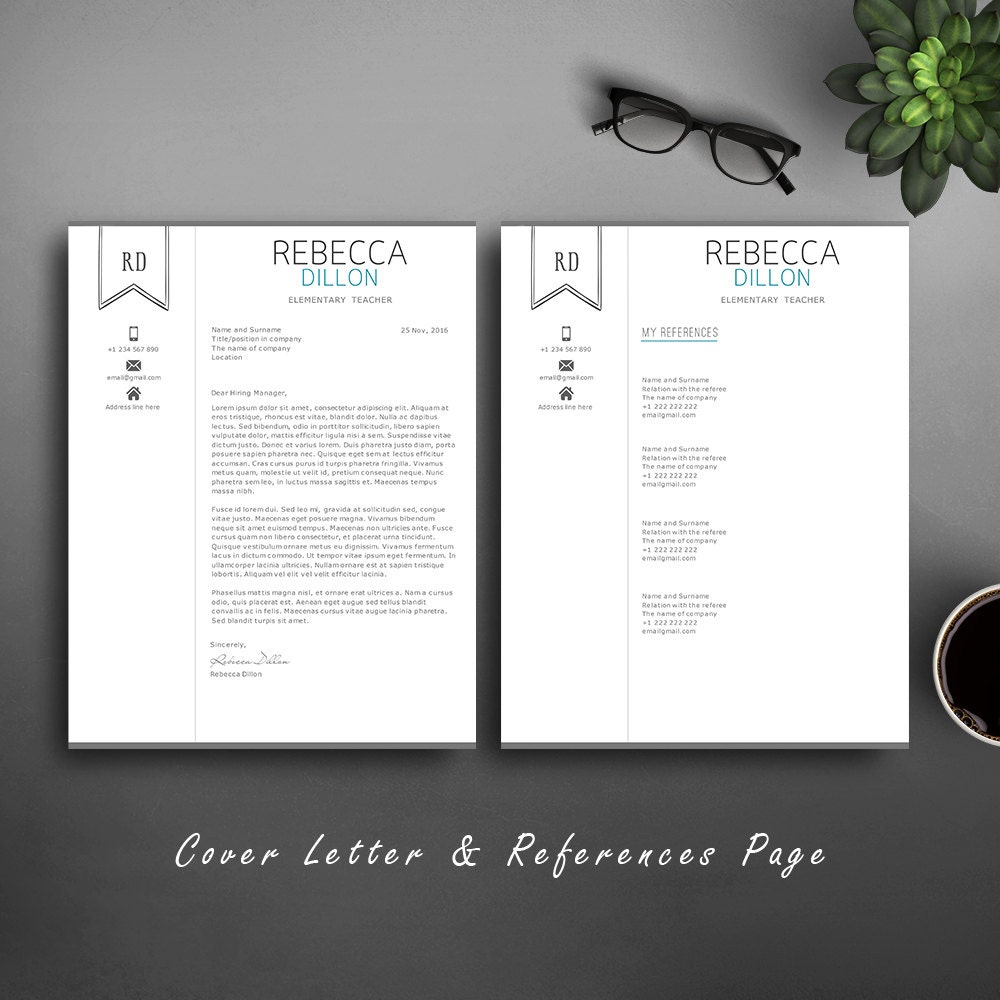 Creative Resume Template for Pages & MS Word. Complete 1,2,3 Pages ...