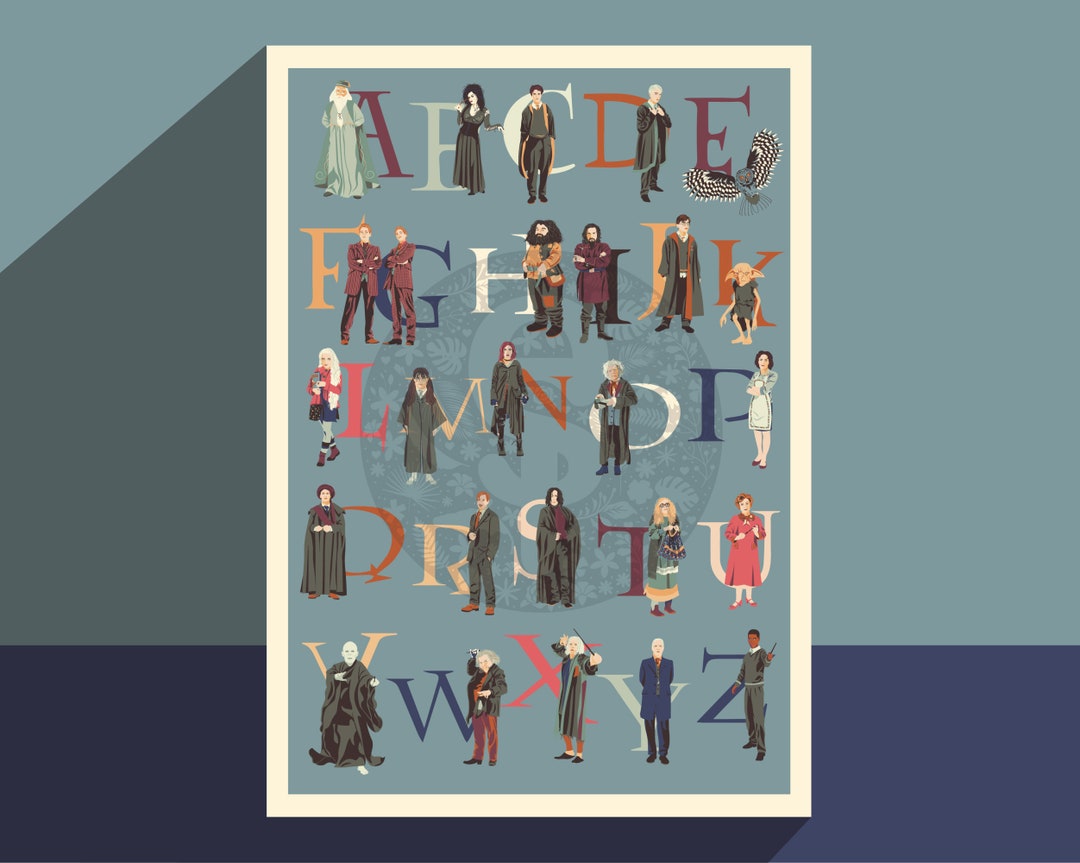 Witch & Wizard Character Alphabet Print - Etsy