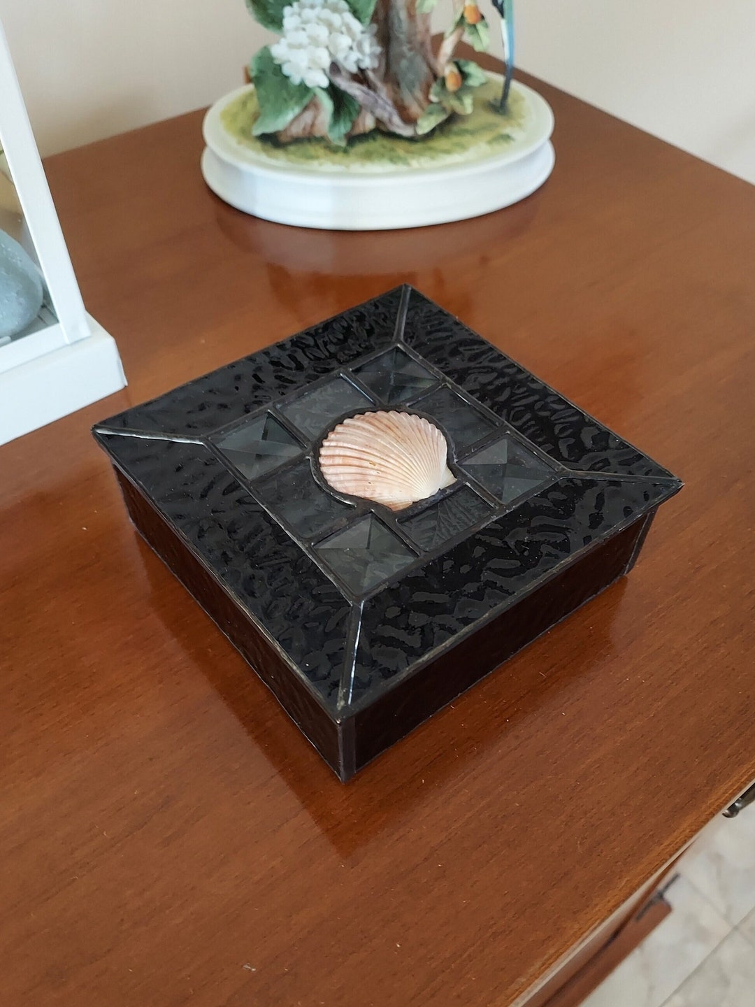 Stained Glass Jewelry Box With Sea Shell - Etsy