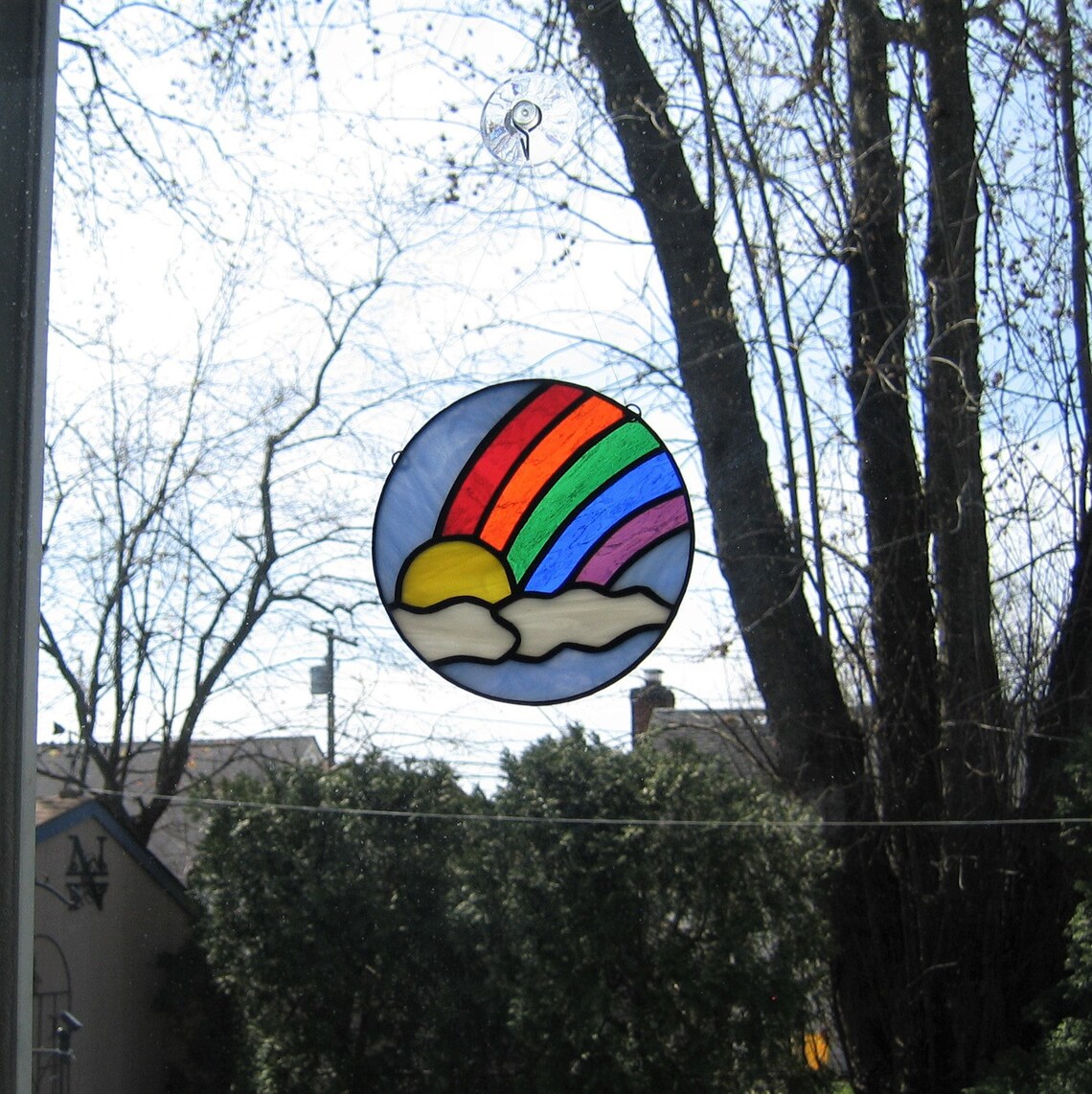 Rainbow Stained Glass Suncatcher - Etsy