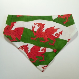 Welsh Flag Tie on Dog Bandana - Etsy