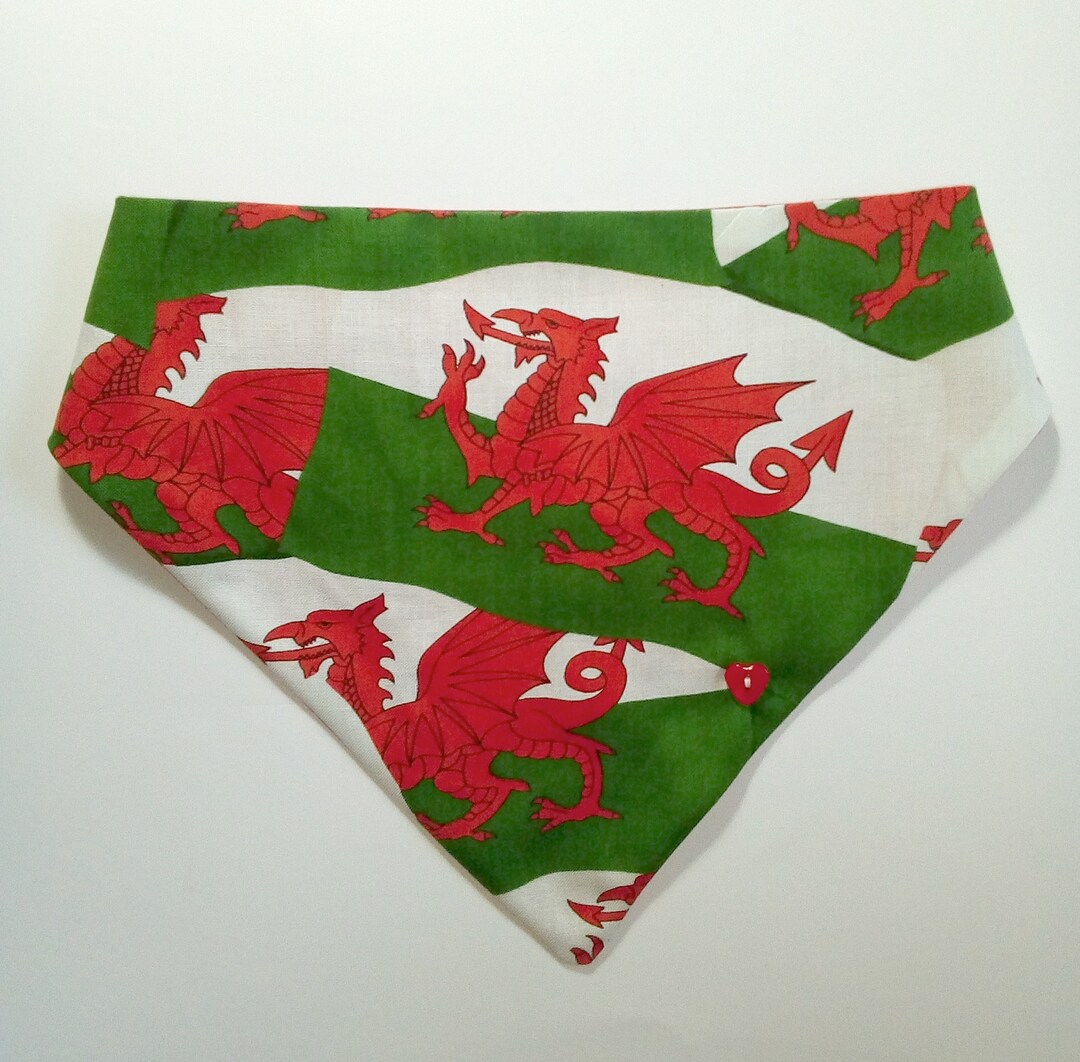 Welsh Flag Tie on Dog Bandana - Etsy