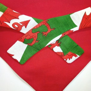 Welsh Flag Tie on Dog Bandana - Etsy