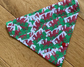 Welsh Flag Tie on Dog Bandana | Etsy