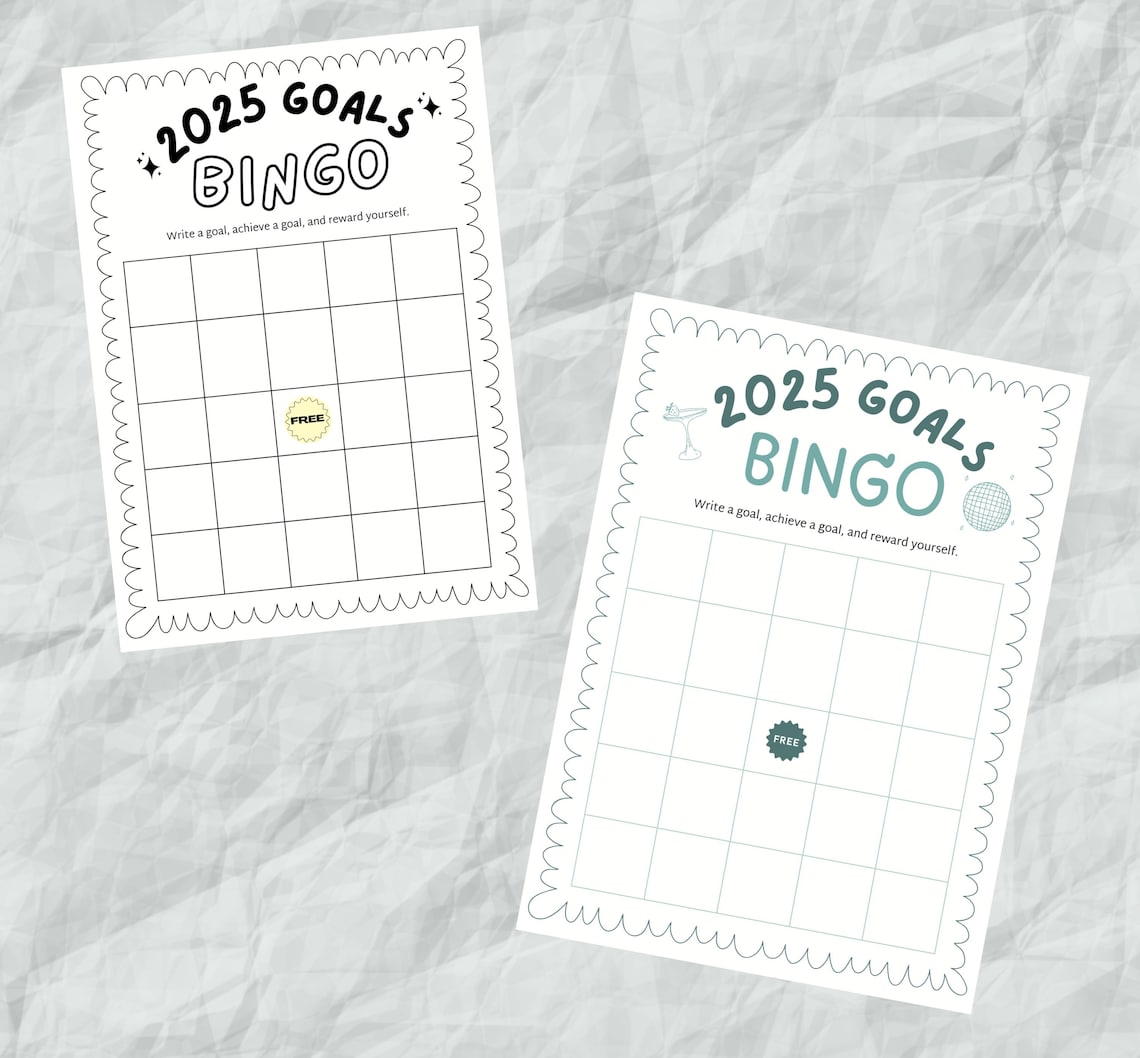 2025 Goals Bingo Digital Download, Printable Goal Tracker, Fun ...