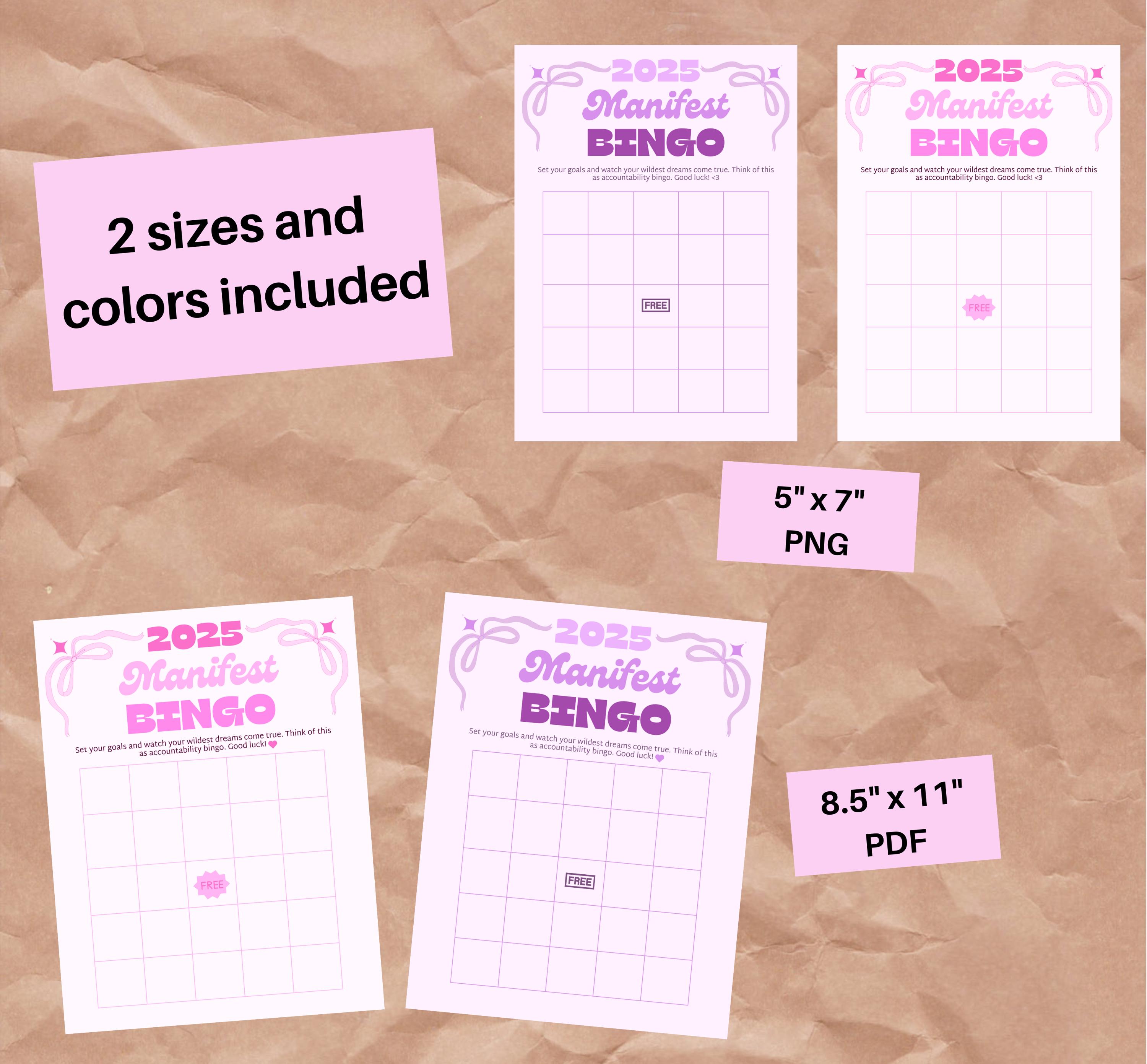 2025 Manifest Bingo Digital Download - Goal Setting Printable | Fun ...