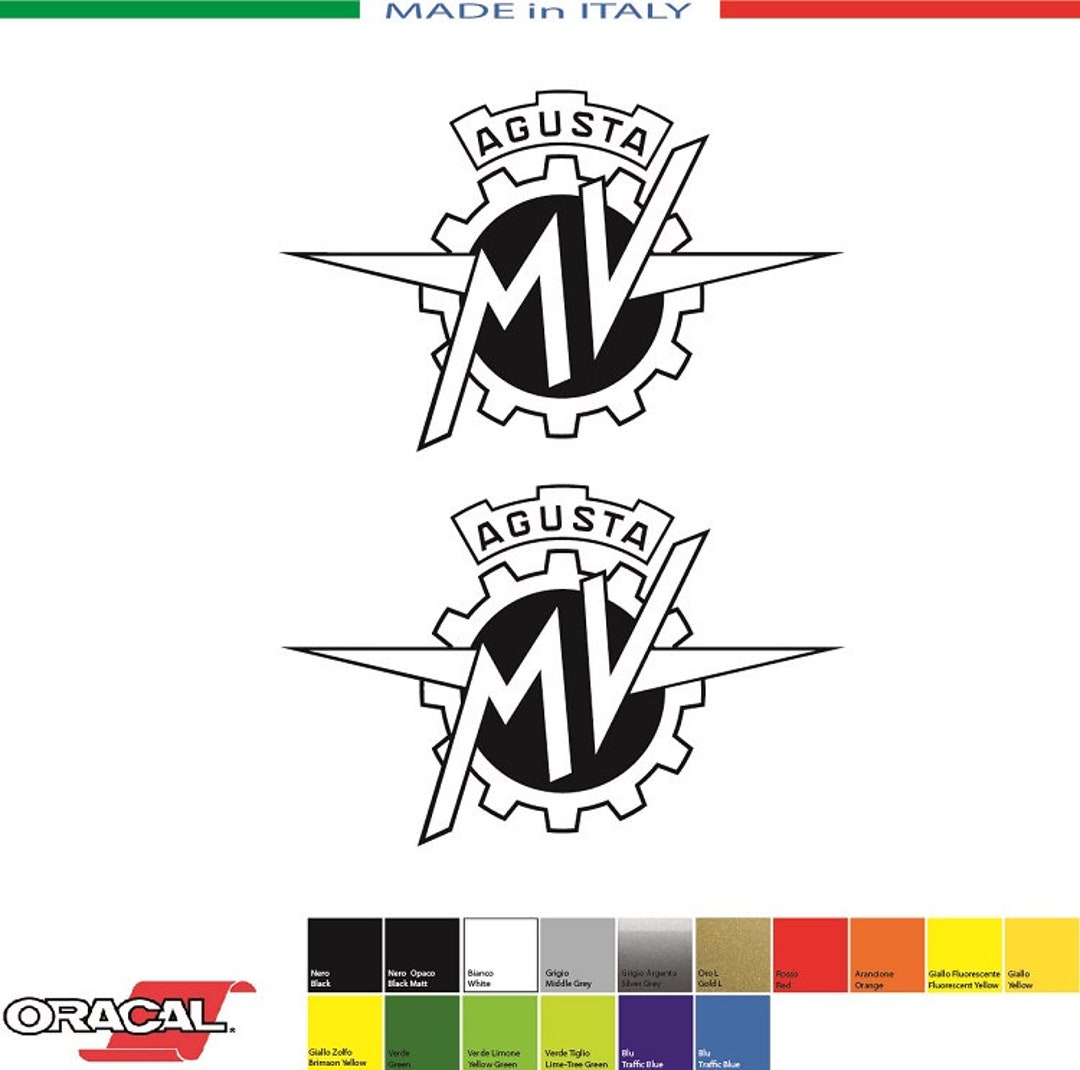 2 Compatible Stickers Logo MV AGUSTA Filetto 1 Mm.100xmm.64 Italy ...